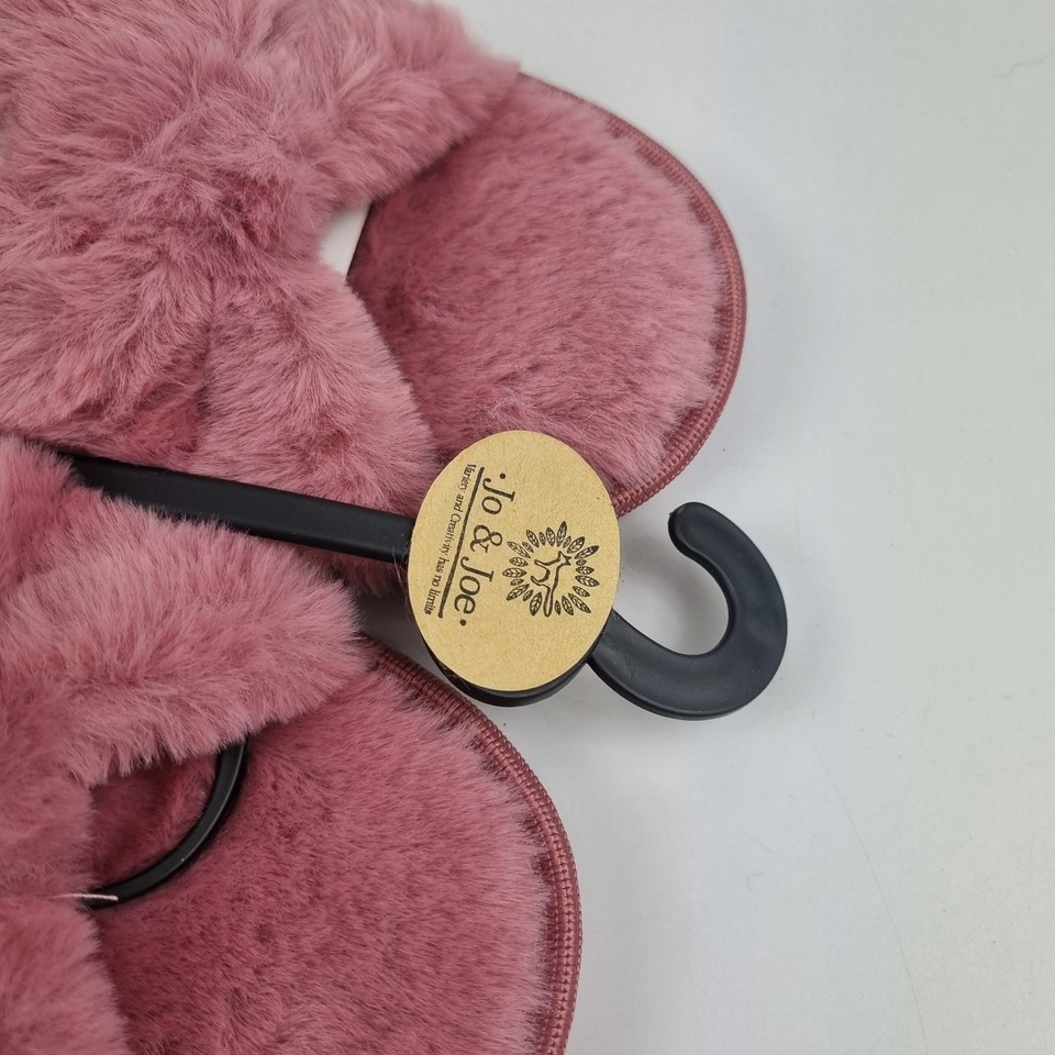 Jo & Joe Pink Fluffy Slippers Women’s Size 7/8 New Soft Faux Fur Slip ...