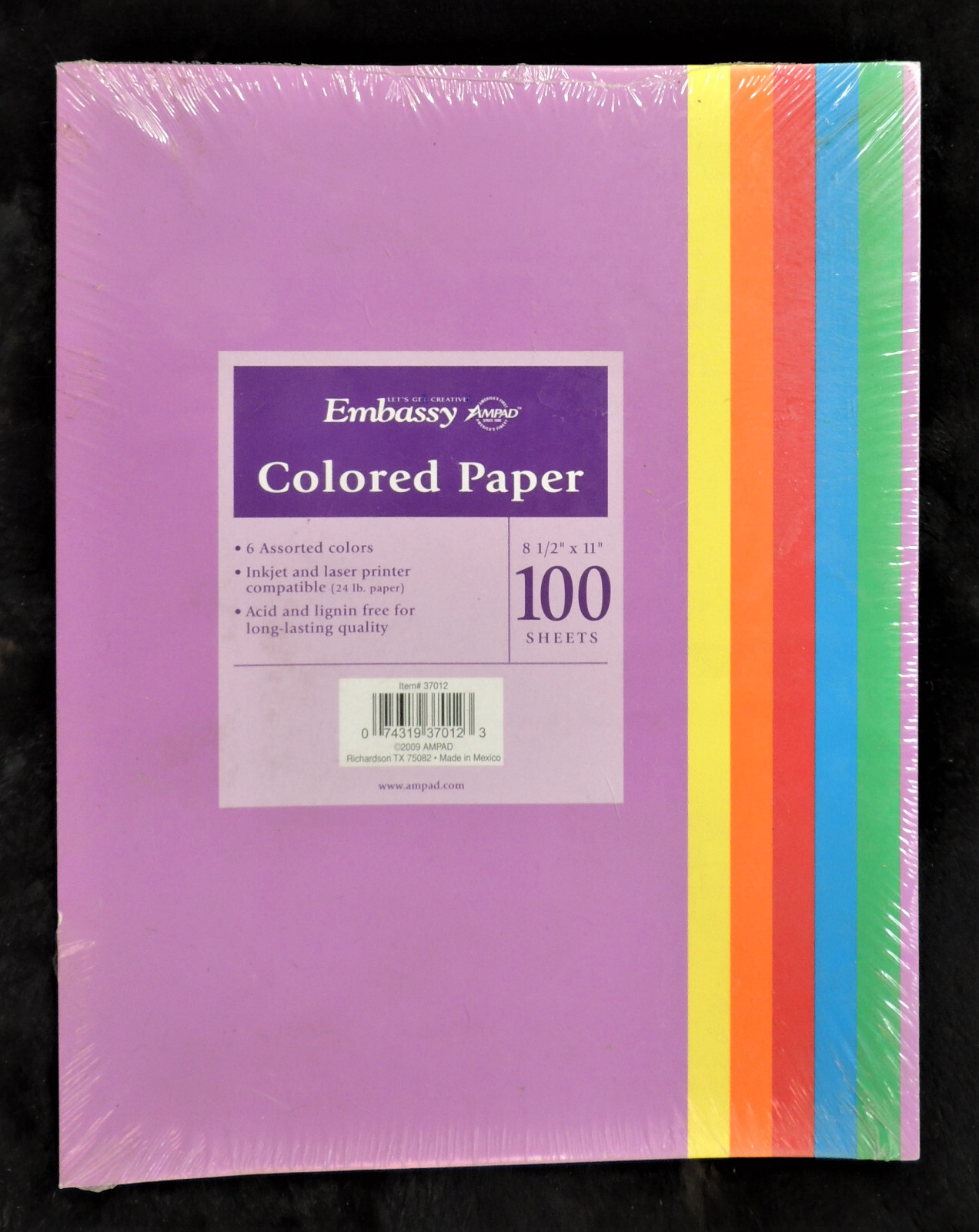 Colored Paper 6 Colors 8-1/2" x 11" 100pc Embassy #37012 Scrapbooking ...
