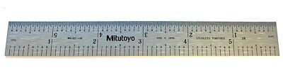 6" 3R RIDGID STEEL SCALE RULER - 3/4" WIDE - MITUTOYO #182-104 - NEW ...