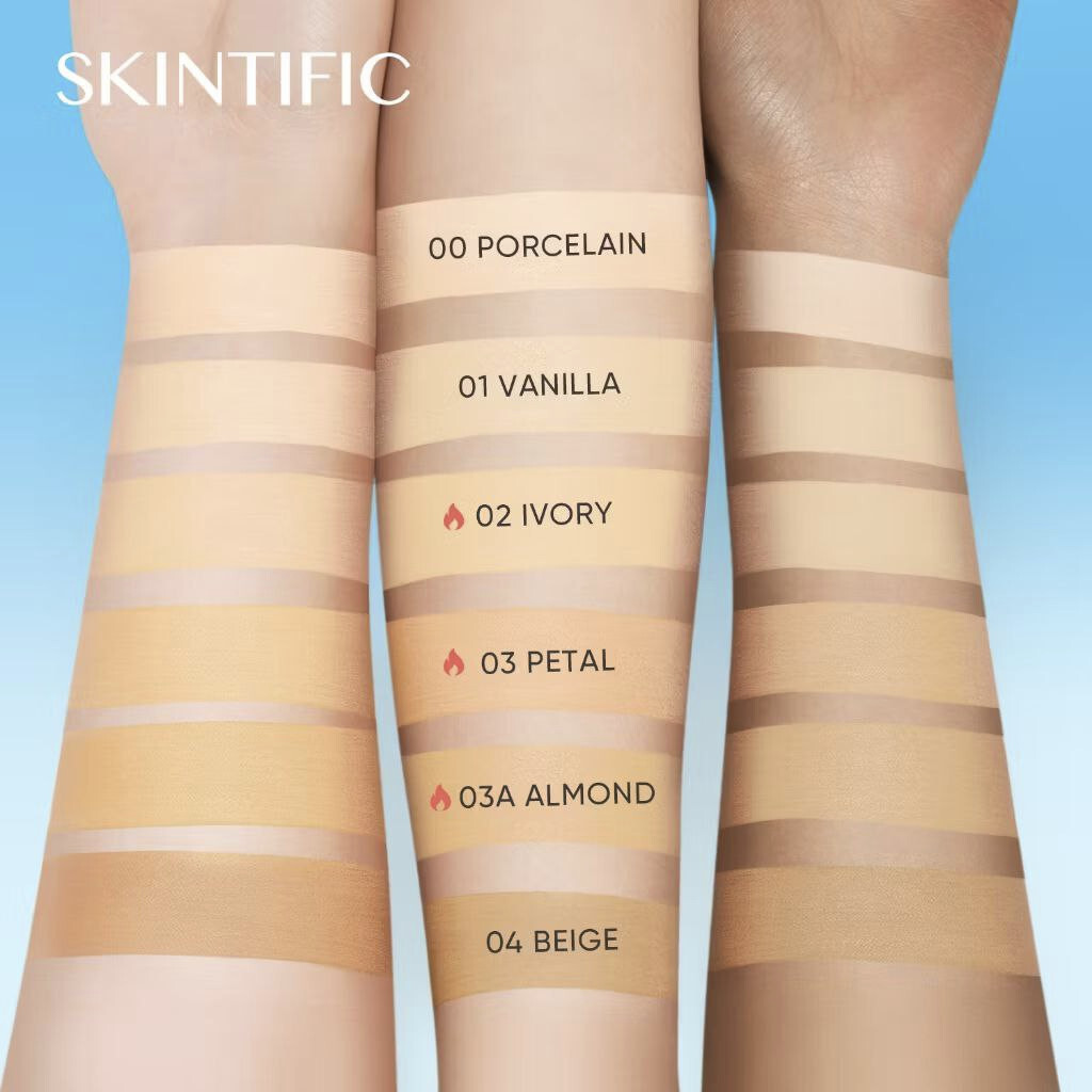 SKINTIFIC Ultra Cover Powder Foundation Full Coverage Lightweight ...