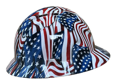 USA Full Brim Hard Hat with with Fas-trac Suspension with Air Flow ...