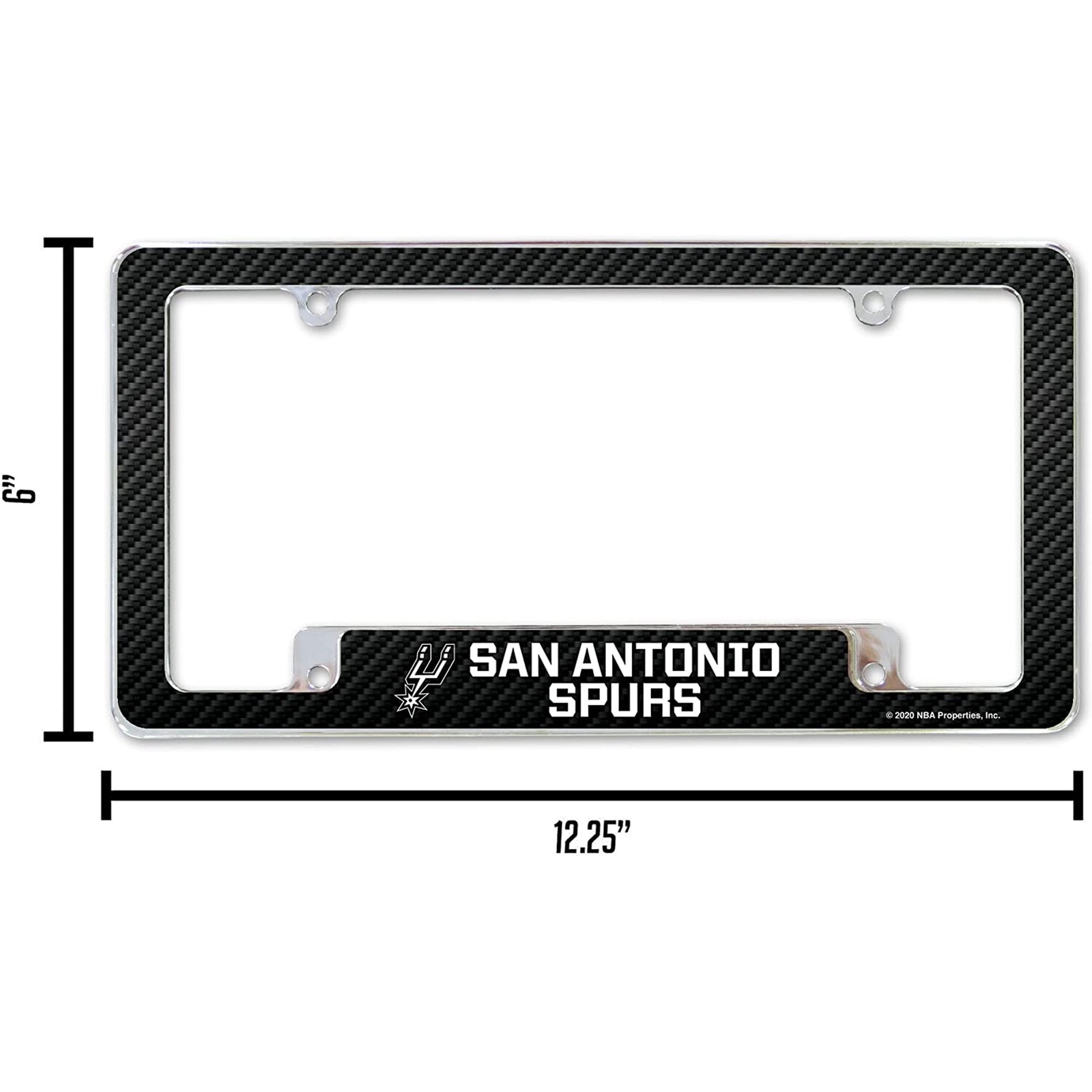 San Antonio Spurs NBA Chrome Metal License Plate Frame with Carbon ...