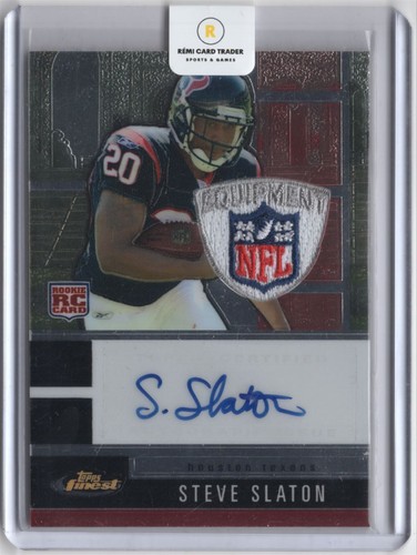 2008 Topps Finest Rookie NFL Logo Shield Patch Auto Steve Slaton Rookie ...