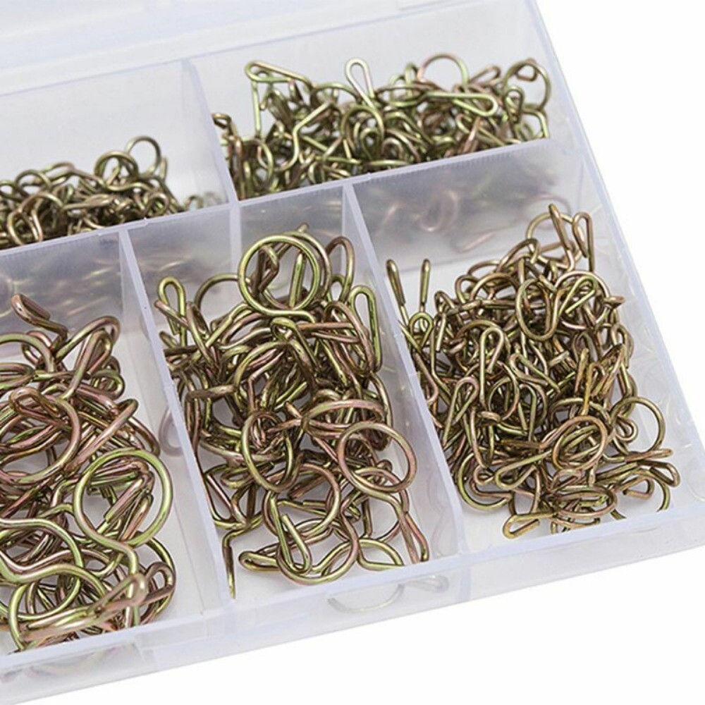 250Pcs Fuel Line Hose Tubing Spring Clips Kits Oil Pipe Air Tube Clamps ...