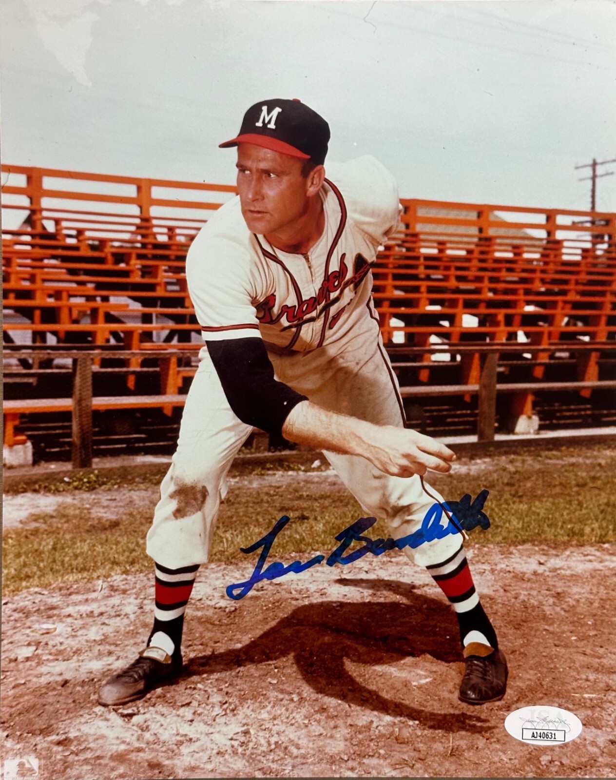 LEW BURDETTE Signed Autograph 8x10 Photo - Milwaukee Braves JSA COA ...