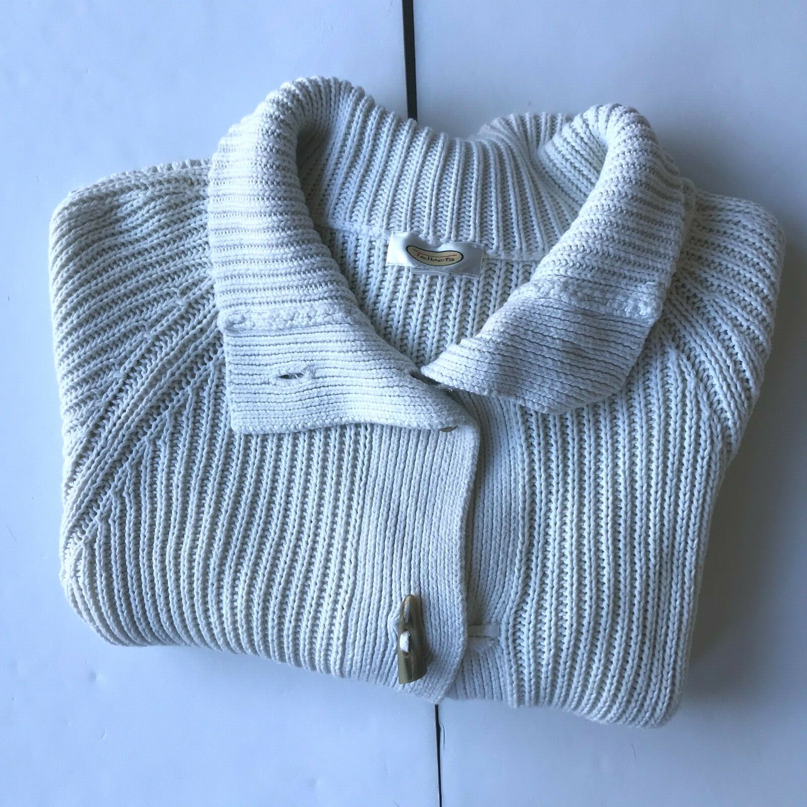 Talbots Brown Horn Toggle Button Cardigan Sweater Sz … - Gem