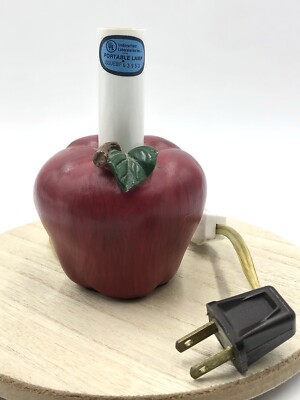 Vintage Red Apple Lamp Night Light Country Farmhouse Table | eBay