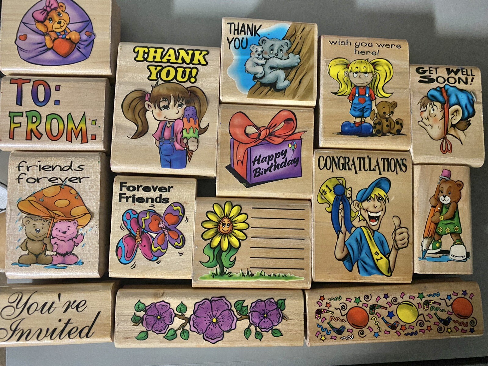 VTG 1999 Sky Kids Rubber Stamps. Lot of 15! | eBay