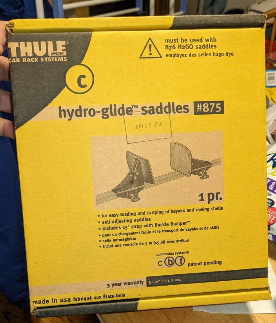 New Old Stock THULE HYDRO-GLIDE SADDLES #875 Adjustable Saddle Carriers ...