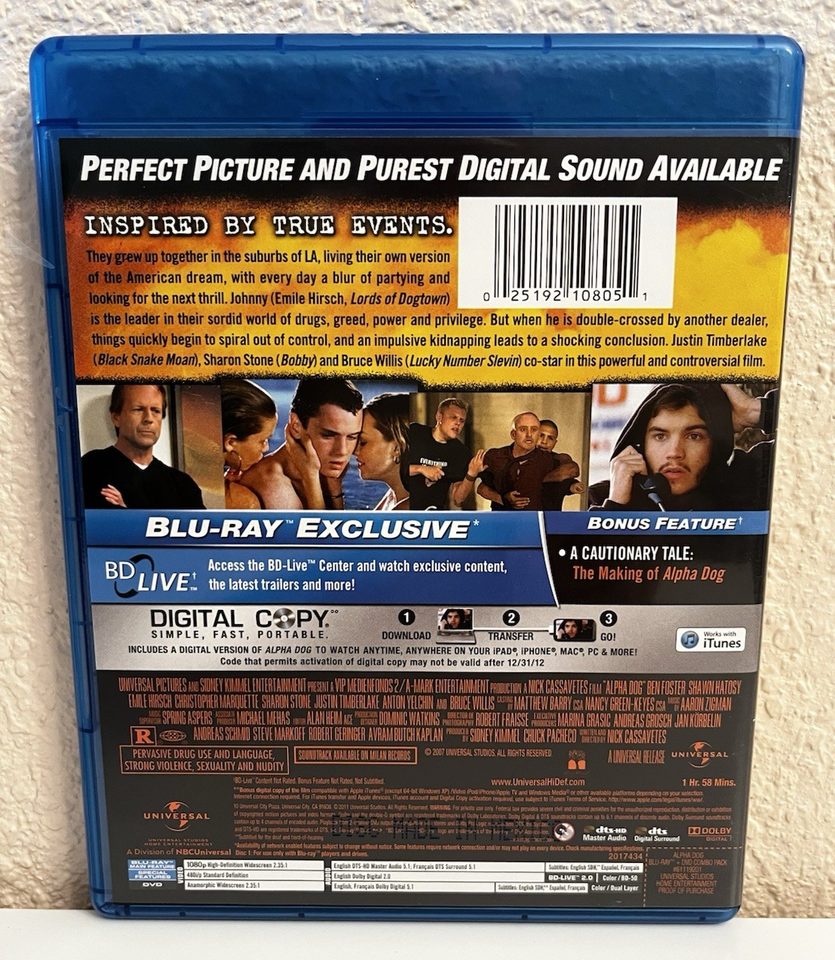 Alpha Dog (Blu-ray/DVD Combo + Digital C Blu-ray Digital Code Has Been ...