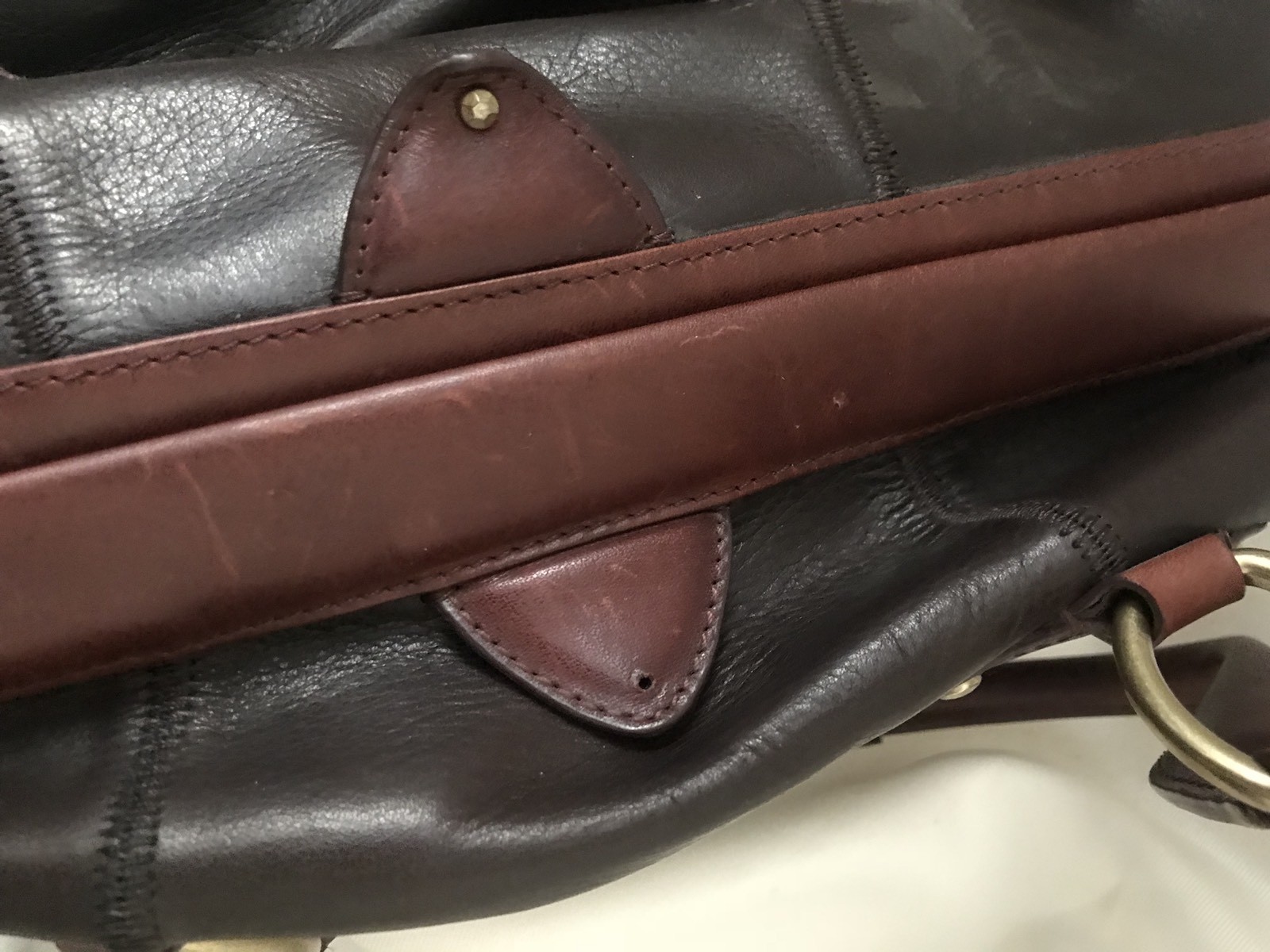 SIGRID OLSEN Brown Leather Tote Bag Satchel Purse With Magnetic Closure ...