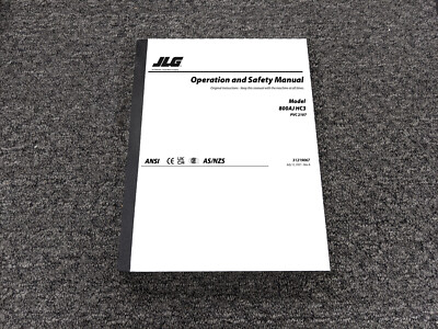 JLG 800AJ HC3 Boom Lift PVC 2107 Safety Owner Operator Manual User ...