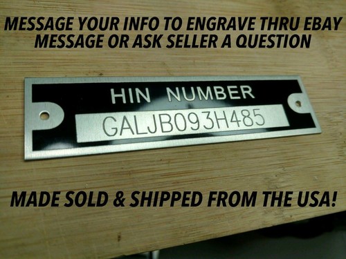SMALL SERIAL HIN NUMBER PLATE ENGRAVING CHARGE | eBay