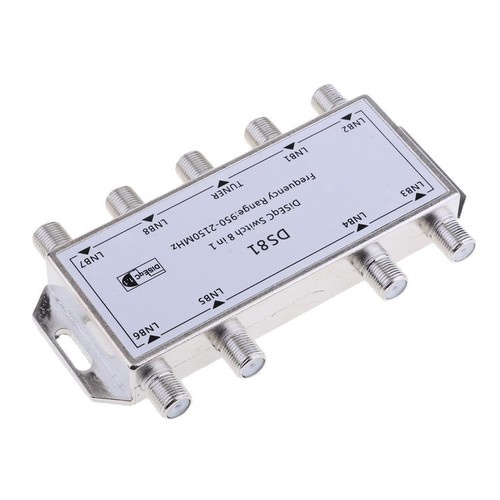 18V Multi Switch LNB Satellite FTA 8 Outputs Combiner LNBF Dish DS81 ...