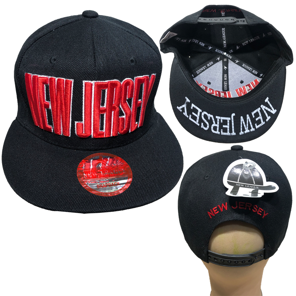 NEW JERSEY 3D Embroidered Hip Hop Snapback Adjustable Baseball Cap Hats ...