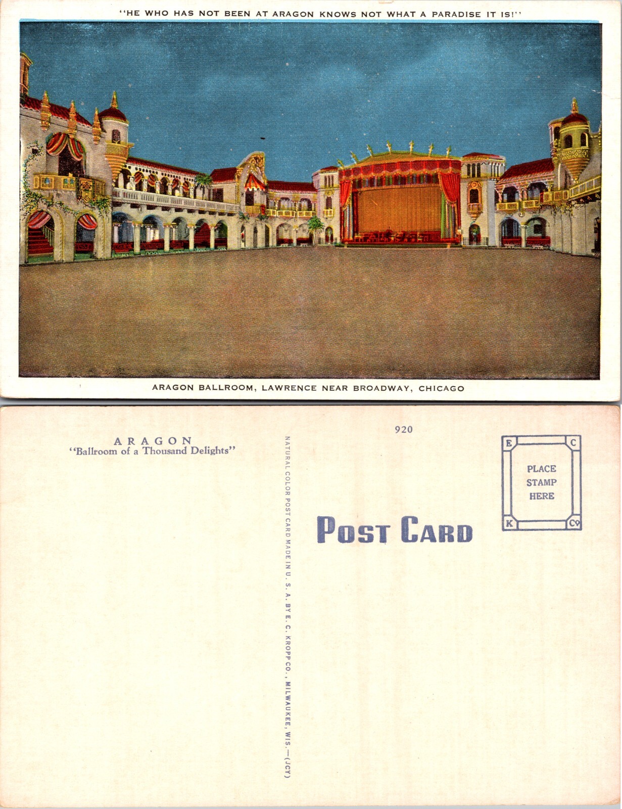Aragon Ballroom Lawrence Near Broadway Chicago Postcard | eBay