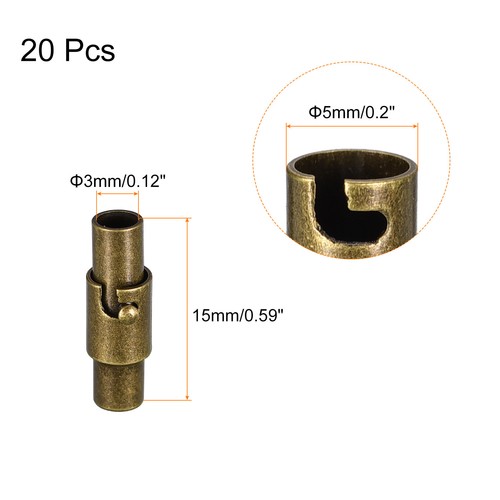 Leather Cord End Clasp, 20Pcs 3mm Hole Clasps Jewelry Making, Bronze | eBay