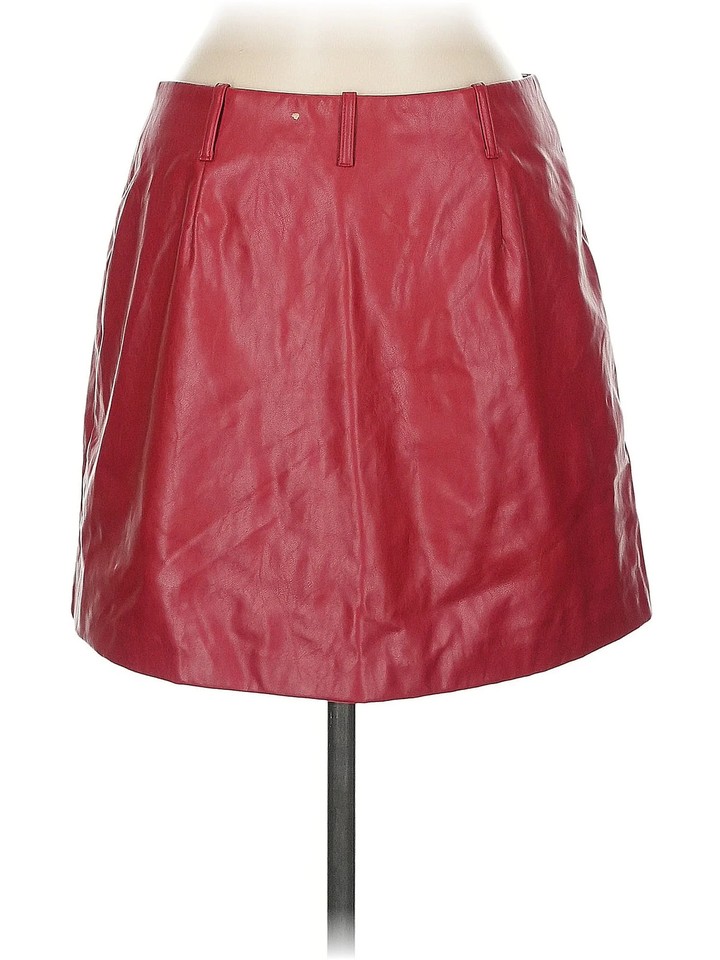 Saunders Collective Women Red Faux Leather Skirt 6 | eBay