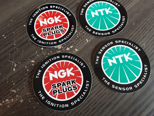 Lot of 4 NGK Spark Plugs Racing Decals Stickers NHRA Nascar Hot Rod ...