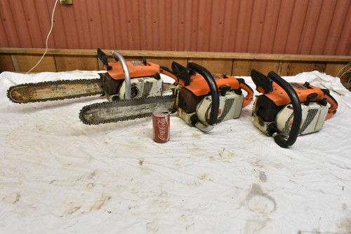 3 Vintage Stihl 031 AV Chainsaw 150 & 170 lbs Compression & Spark Parts ...