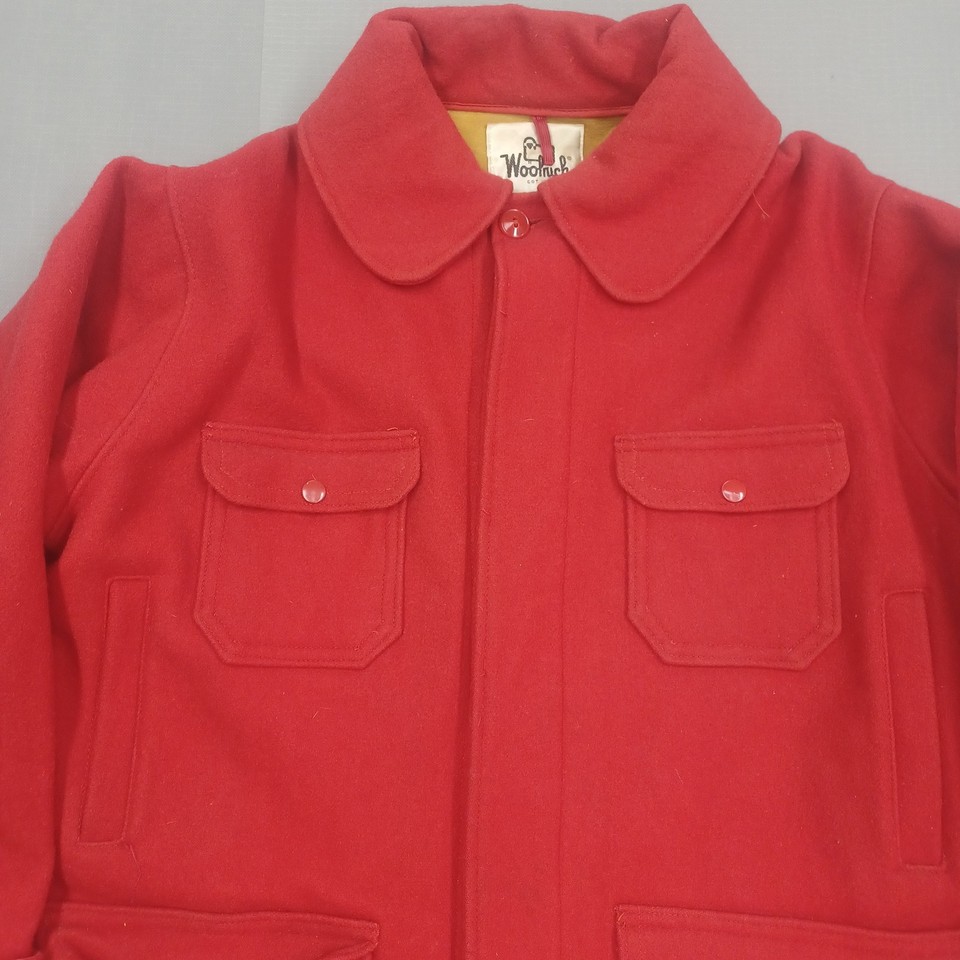 Vintage Woolrich Jacket Mens 48 Red Wool Hunting Lined Barn Coat ...