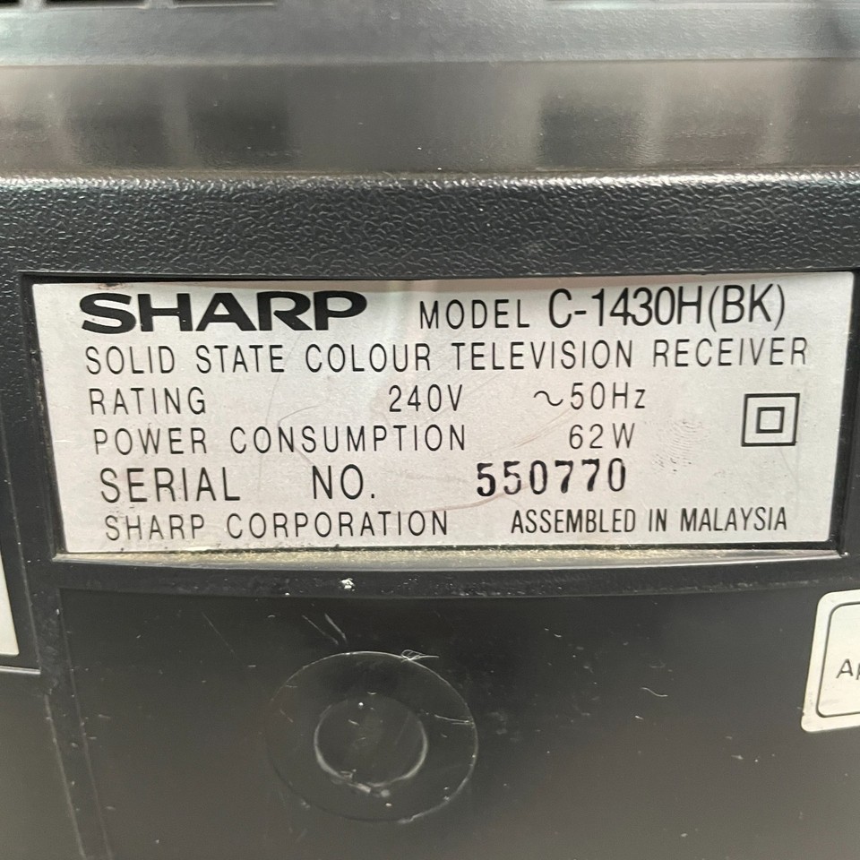 Sharp 14" Inch CRT TV Retro Gaming Television Screen | Black | RF Input ...