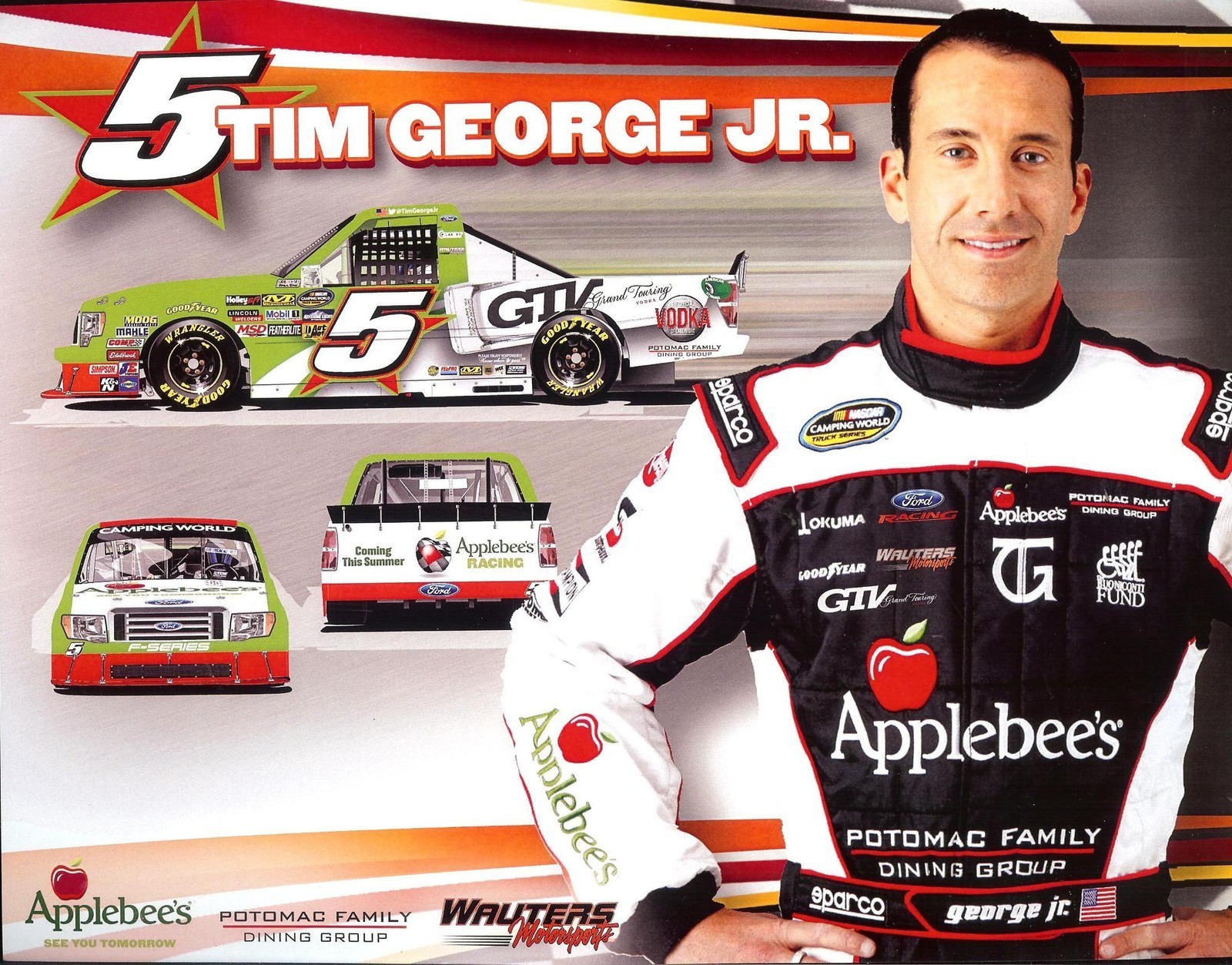 2013 TIM GEORGE JR "GRAND TOURING VODKA APPLEBEE'S #5 NASCAR CWTS ...