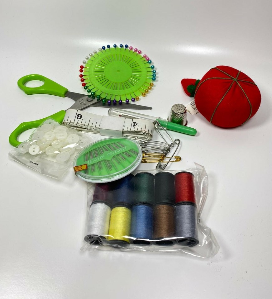 Allary Deluxe Sewing Kit in Zipper Pouch, Green | eBay