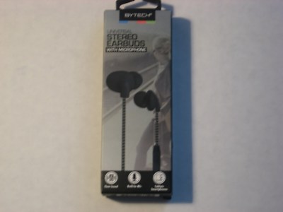 NIB BYTECH Universal Stereo Earbuds With Microphone Tablets Smartphones ...