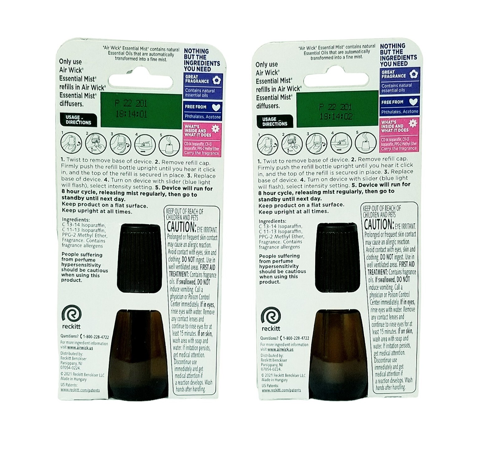 Air Wick Essential Mist Diffuser Refills Fresh Pine & Juniper 0.67oz 2 ...