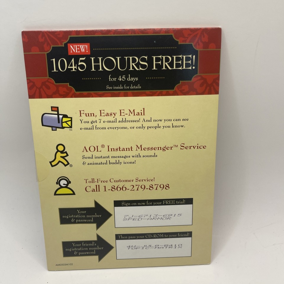 AOL Deluxe Edition 1045 Hours Free Promotional Disc | eBay