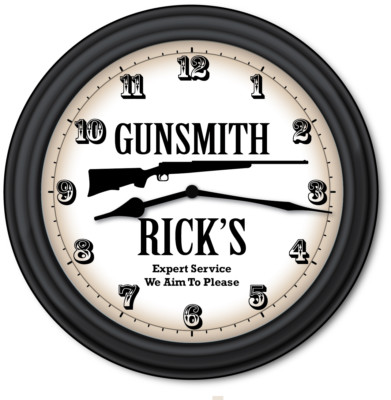 Gunsmith Wall Clock - Hunting Rifle Gun Cottage Cabin Man Cave - GREAT ...
