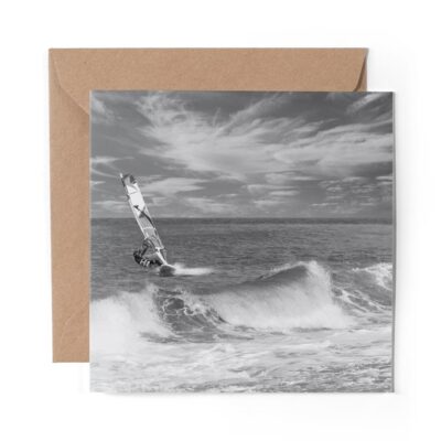 1 x Blank Greeting Card BW - Windsurfer Surfing Waves Ocean Sea #40842 ...