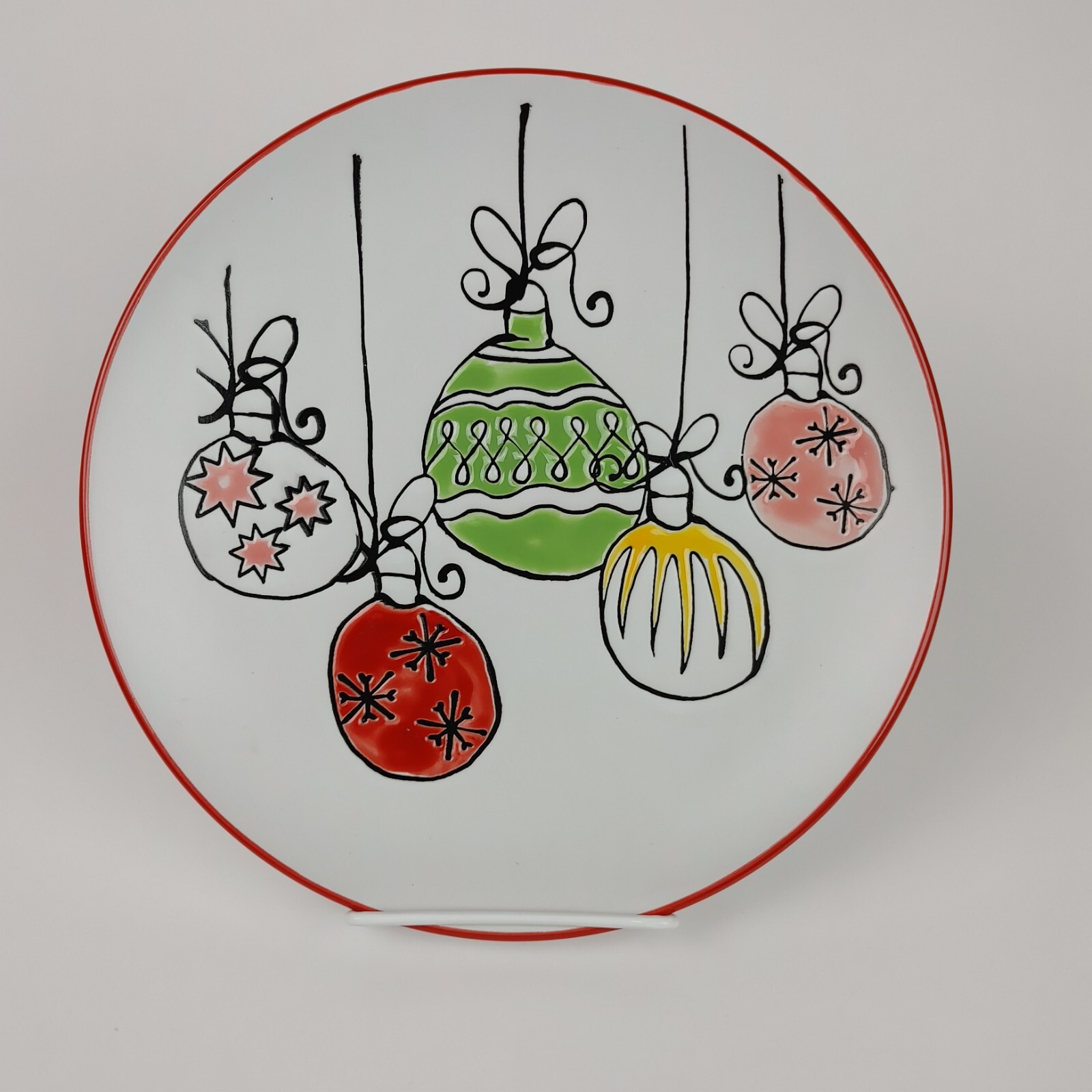 Spectrum Designz Retro Christmas Ornaments Salad Dessert Side Plate 8 ...