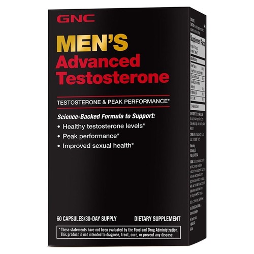 GNC Men's Advanced Testosterone, 60 Capsules, Supports Healthy ...