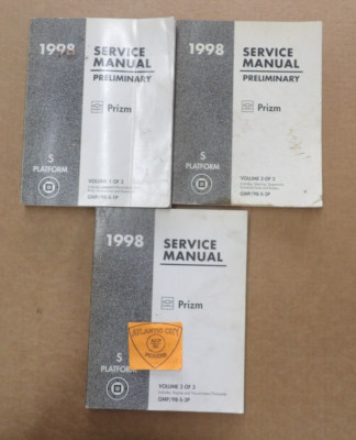 1998 GEO PRIZM PRELIMINARY S-PLATFORM SERVICE MANUAL VOL 1-3 | eBay