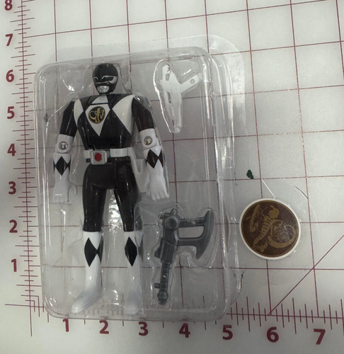 Power Rangers Mighty Morphin Black Ranger Zack Flip Auto Figure New in ...