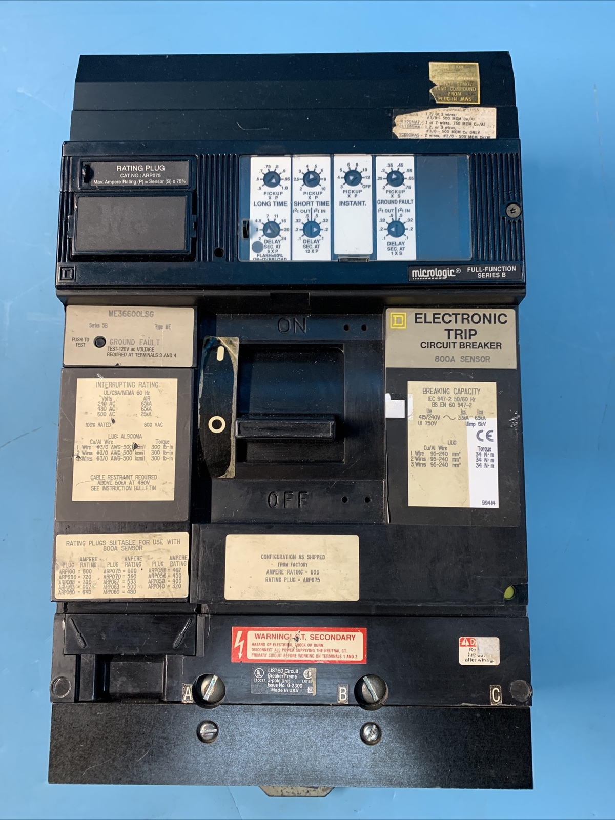 SQUARE D ME36600LSG 600 A RATING PLUG LOAD TESTED CAN MAKE 800 WITH ...