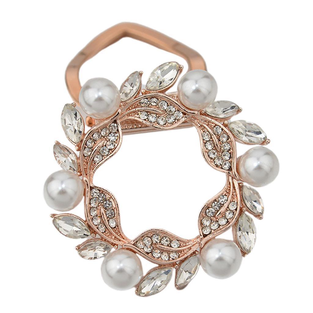 Artificial Pearls Scarf Clip Buckle Crystal Scarf Wrap Clamp | eBay