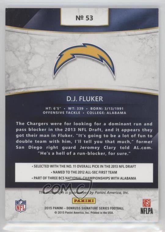 2015 Panini Donruss Signature Series Gold /10 DJ Fluker #53 Auto | eBay