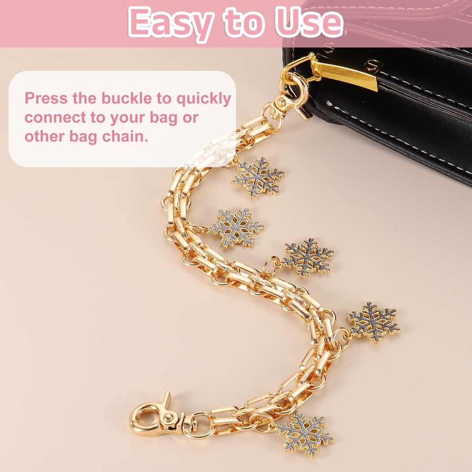 1Pcs 10" Snowflake Pearl Pendant Handbag Chain Strap, Red | eBay