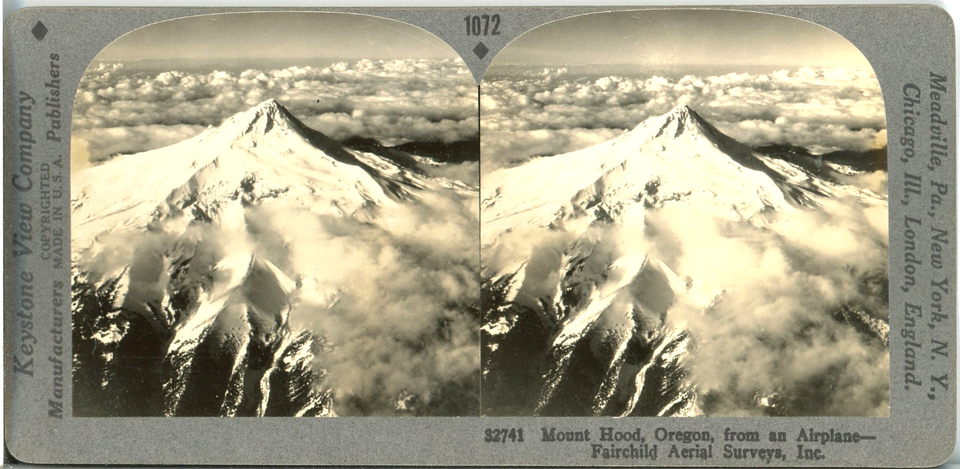 Oregon, Mt Hood From An Airplane--#1072 Keystone Stereoview | eBay