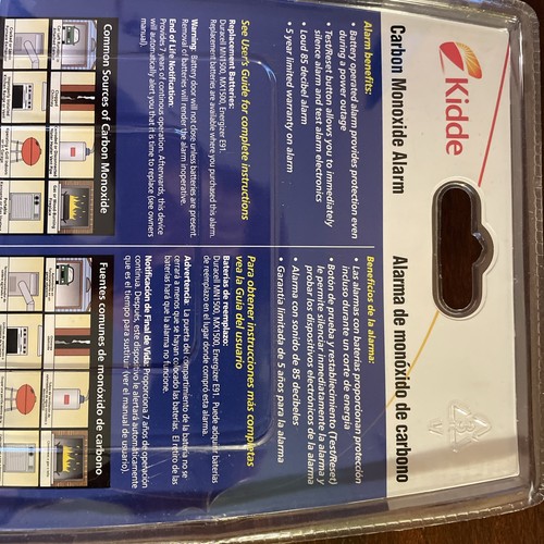 New In Box - Kidde Carbon Monoxide Detector Alarm 9C05 Battery operated ...