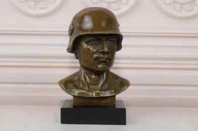 Soldier in Helmet - Bust Soldier American Man - Bronze Figure Soldier ...