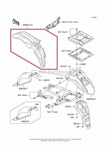 NEW OEM KAWASAKI KLR650 KLR 650 FRONT FENDER FAIRING EBONY | eBay