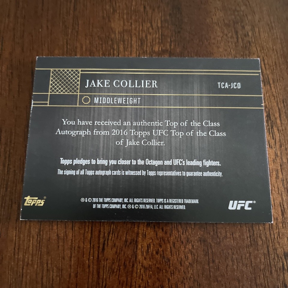 2016 UFC Top of the Class Jake Collier Auto | eBay