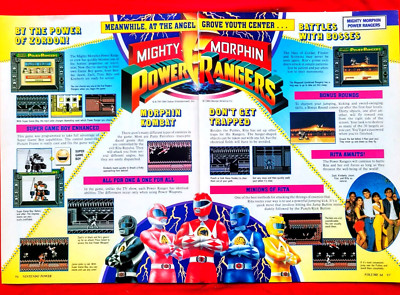 1994 MIGHTY MORPHIN POWER RANGERS Nintendo Video Game - 2pg Promo Art ...