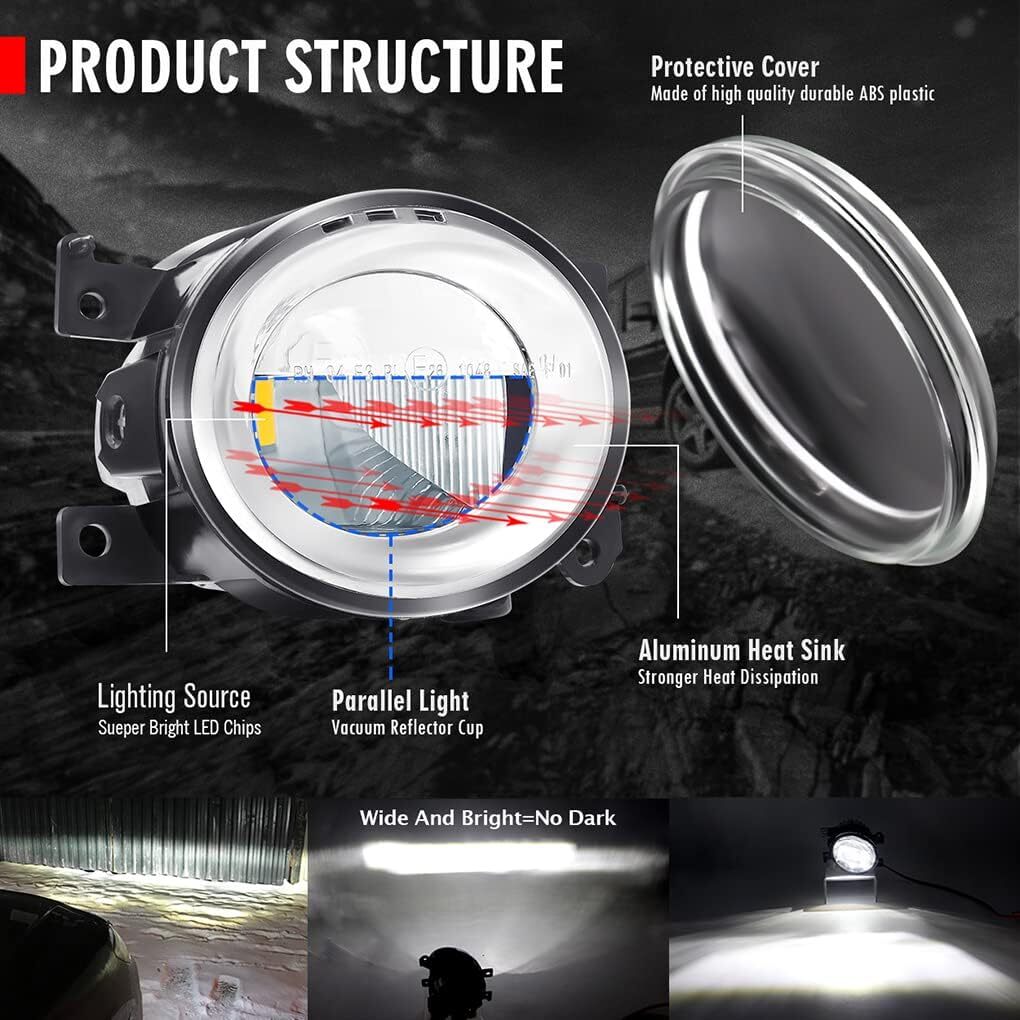 Pair LED Fog Light Bumper Lamp Assembly for Infiniti Q50 QX60 QX80 Q70 ...