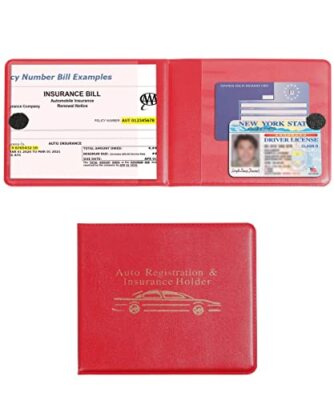 2 Pack Car Insurance Registration Holder ID Card Wallet Document ...