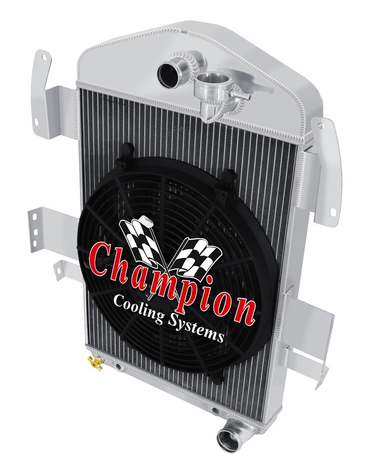 KR Champion 3 Row Radiator Chevy Configuration,14" Fan for 1934 ...